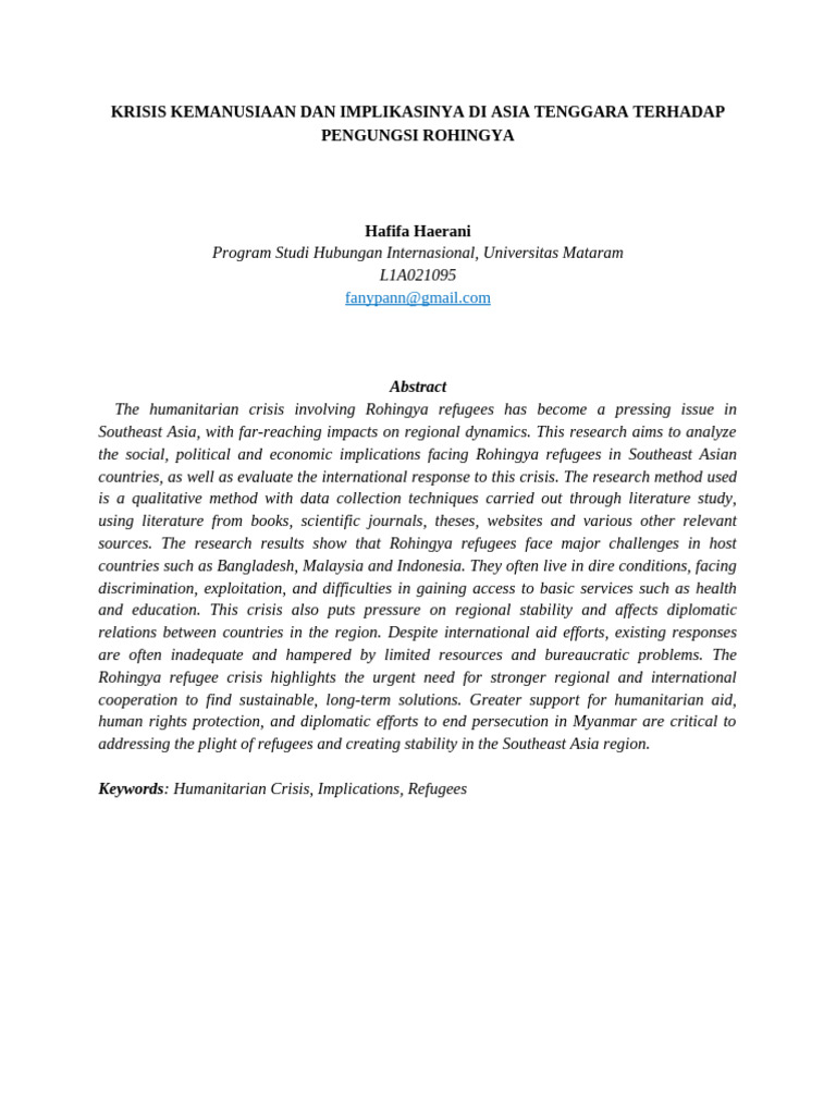 Hafifa Haerani - UAS Keamanan Dan Perdamaian Asteng | PDF