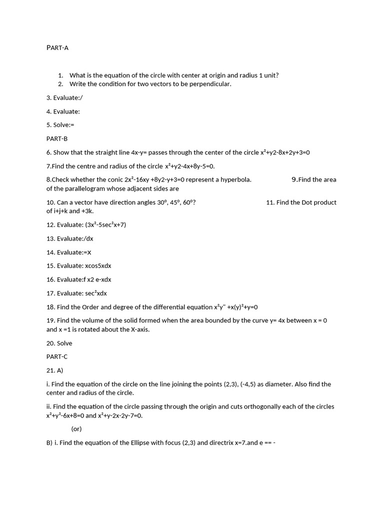 Maths QP Model Exam m2 Now | PDF | Circle | Geometric Shapes