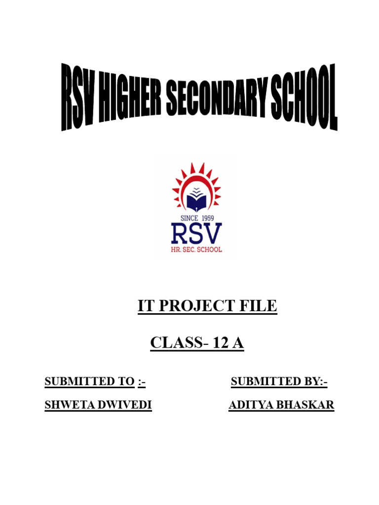 Aditya It Project File | PDF | My Sql | Password