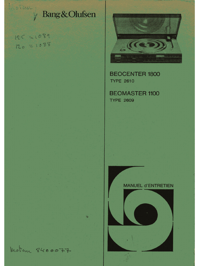 Beocenter 1800 Schematics | PDF