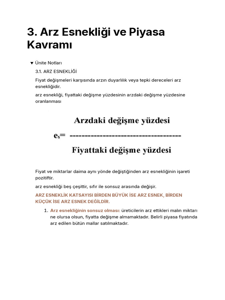3 - Arz Esnekliği Ve Piyasa Kavramı | PDF