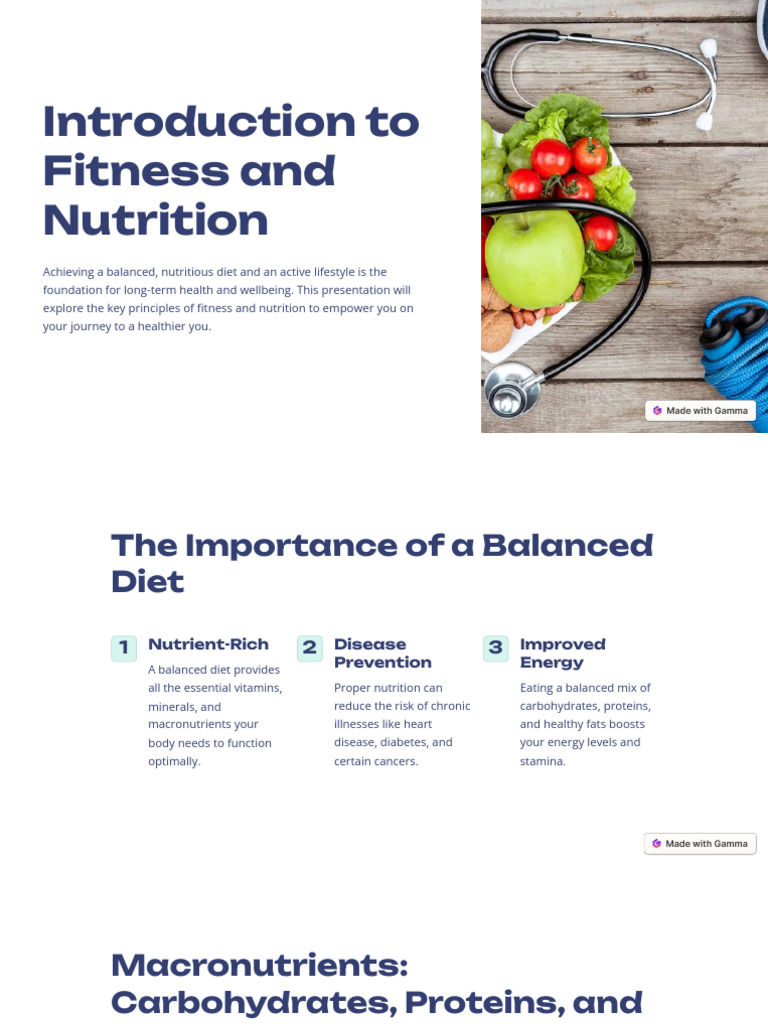 Introduction To Fitness and Nutrition | PDF | Nutrition | Diet & Nutrition