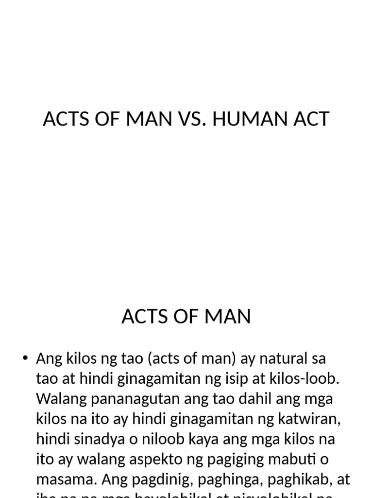 Acts of Man VS | PDF