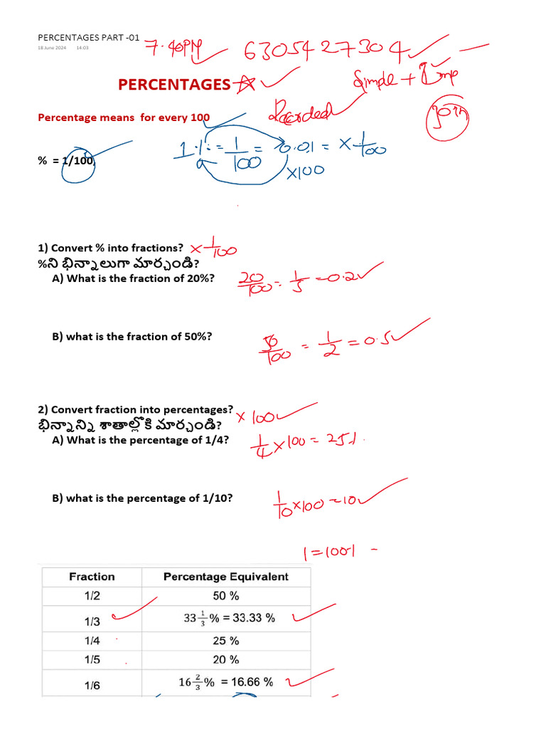 Percentages Complete Notes PDF | PDF | Area | Elections