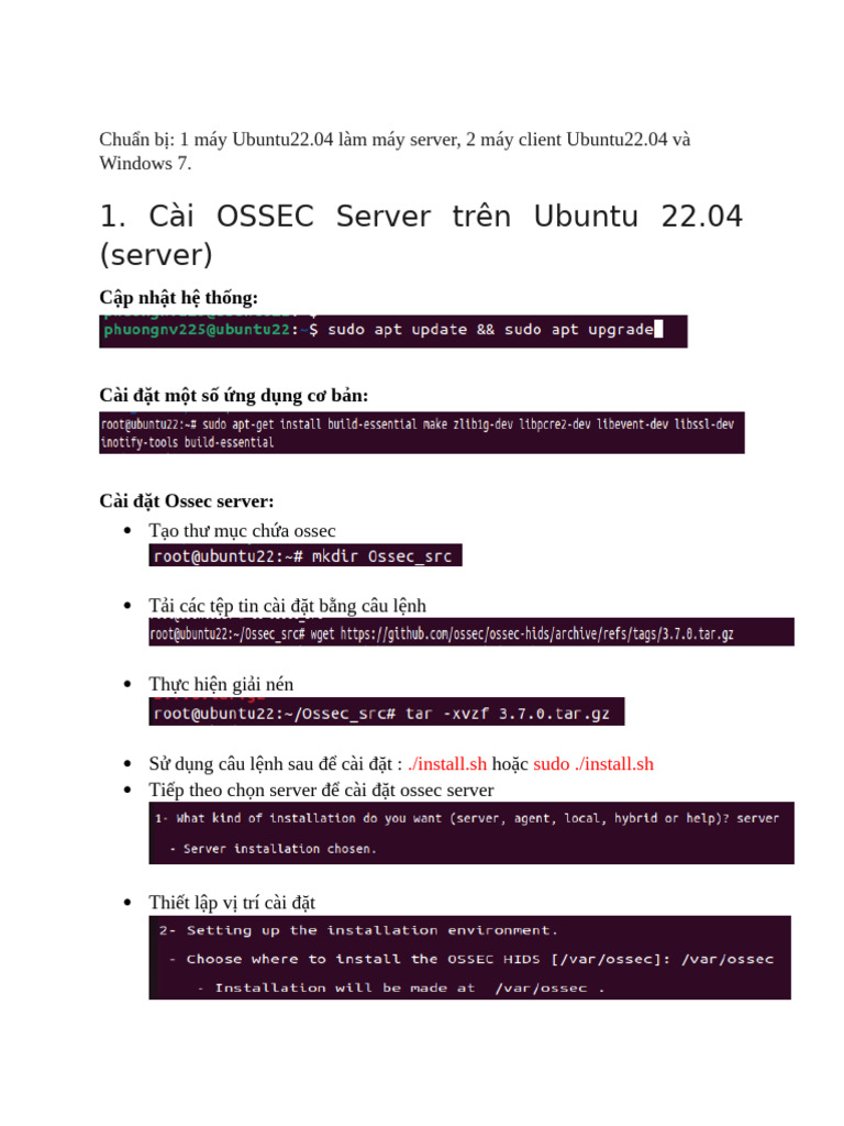 Cài đặt và cấu hình OSSEC | PDF