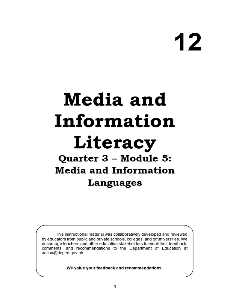 Deped Media Language Module | PDF | Cinematography | Human Communication