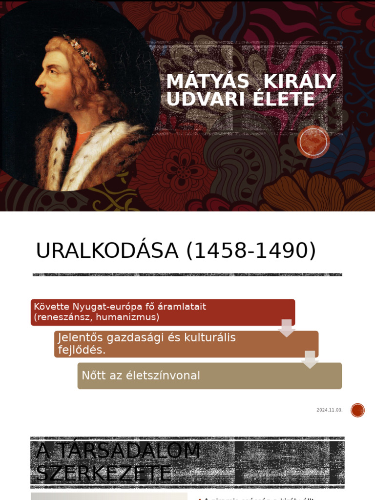 Mátyás Király Udvari Élete Végleges | PDF