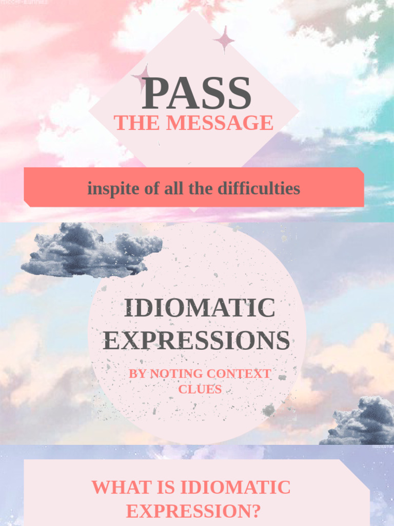 Idioms: Understanding Context Clues | PDF | Language Arts & Discipline