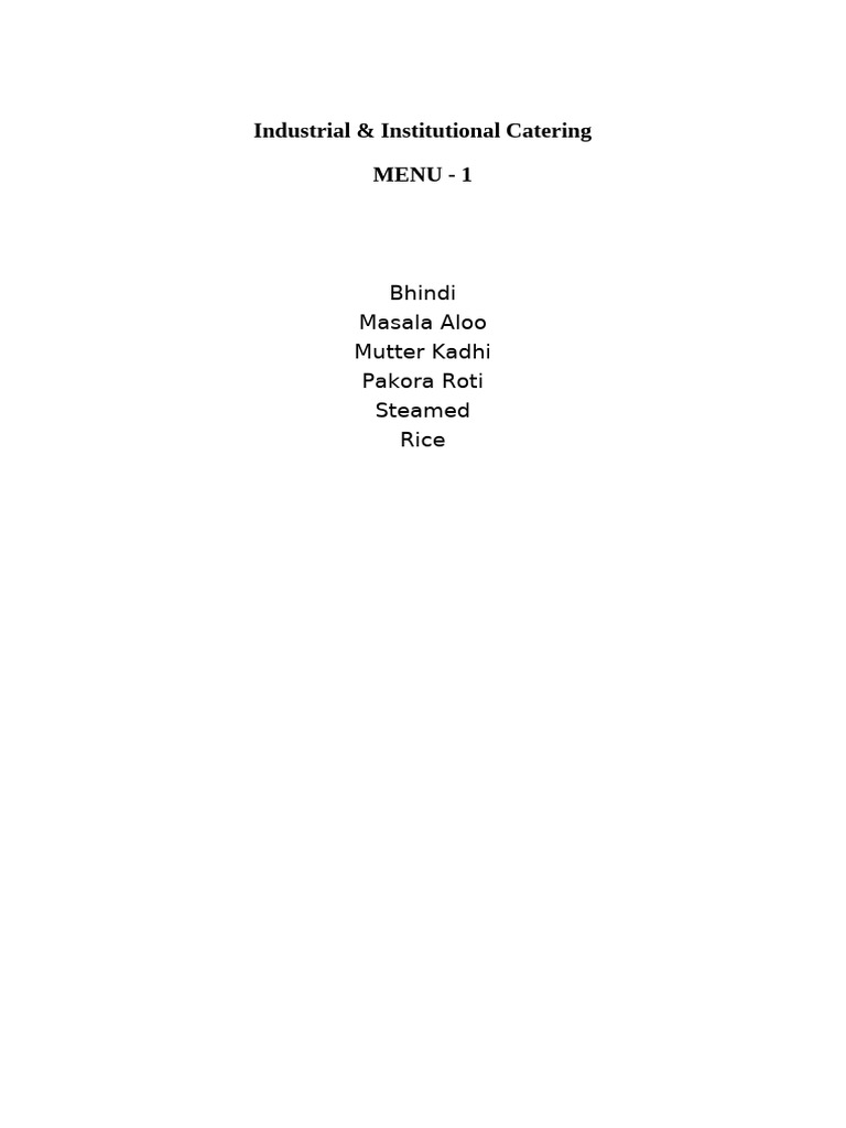 Menu - 1 MR Aditya Joshi | PDF