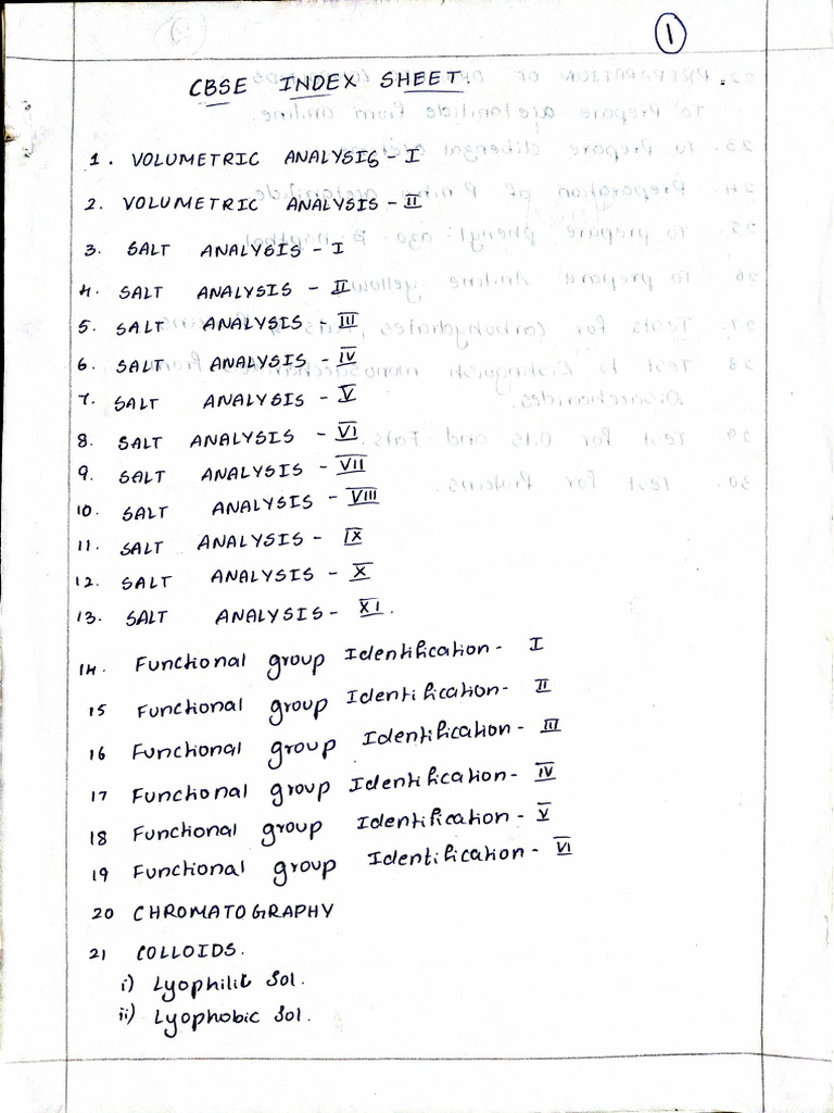 Cbse Chemistry Record 2021 | PDF