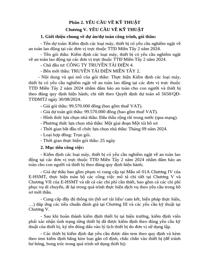 5. Mẫu số 5A E-HSMT-Chuong 5-Yêu cầu kỹ thuật- goi Kiemdinh thietbi nghiemngat ve ATLĐ 2024 ...