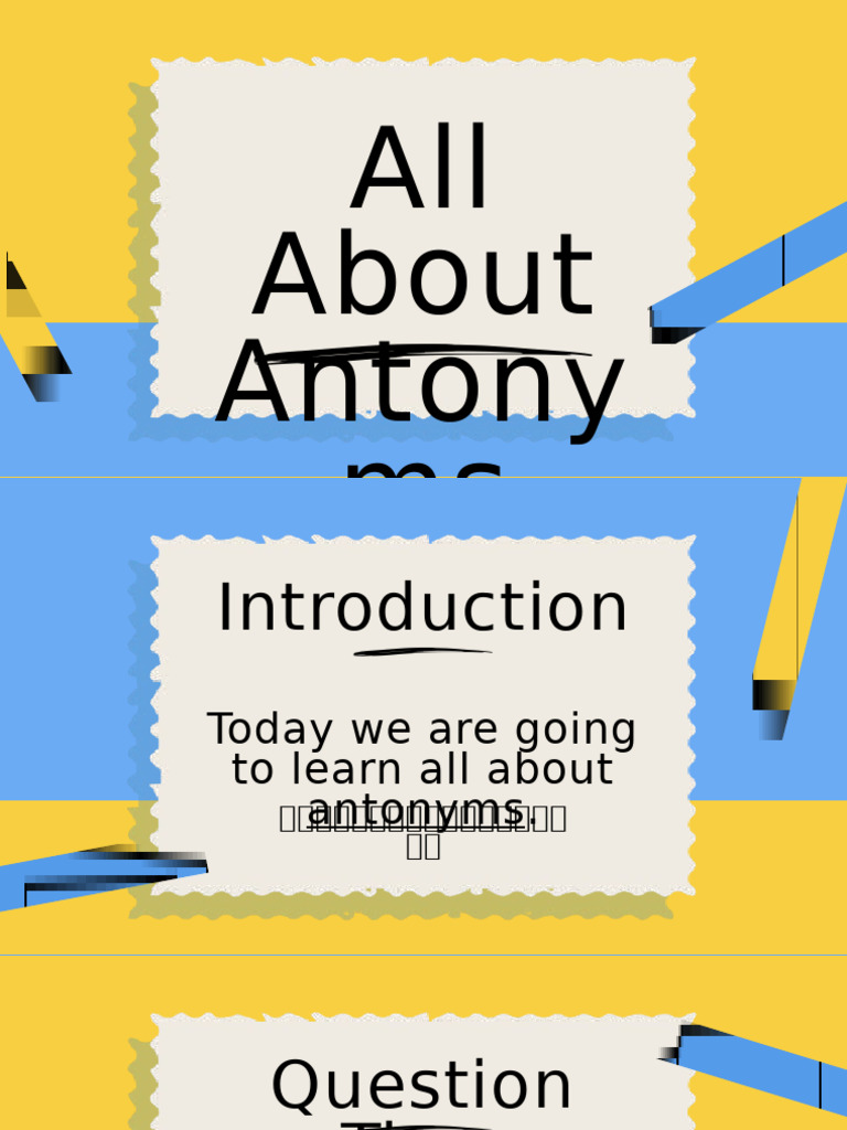 Antonyms Presentation | PDF