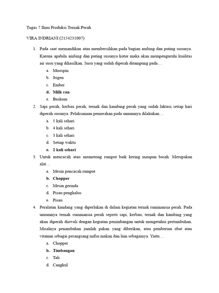 Tugas 7 Ilmu Produksi Ternak - Muhammad Nur Rohim - 2254231014 | PDF