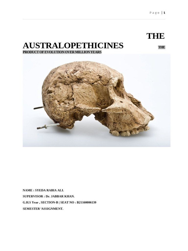 DISCOVERY OF AUSTRALOPITHECINES | PDF | Lucy (Australopithecus ...