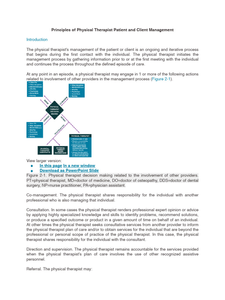 Principles of Physical Therapist Patient and Client Management | PDF ...