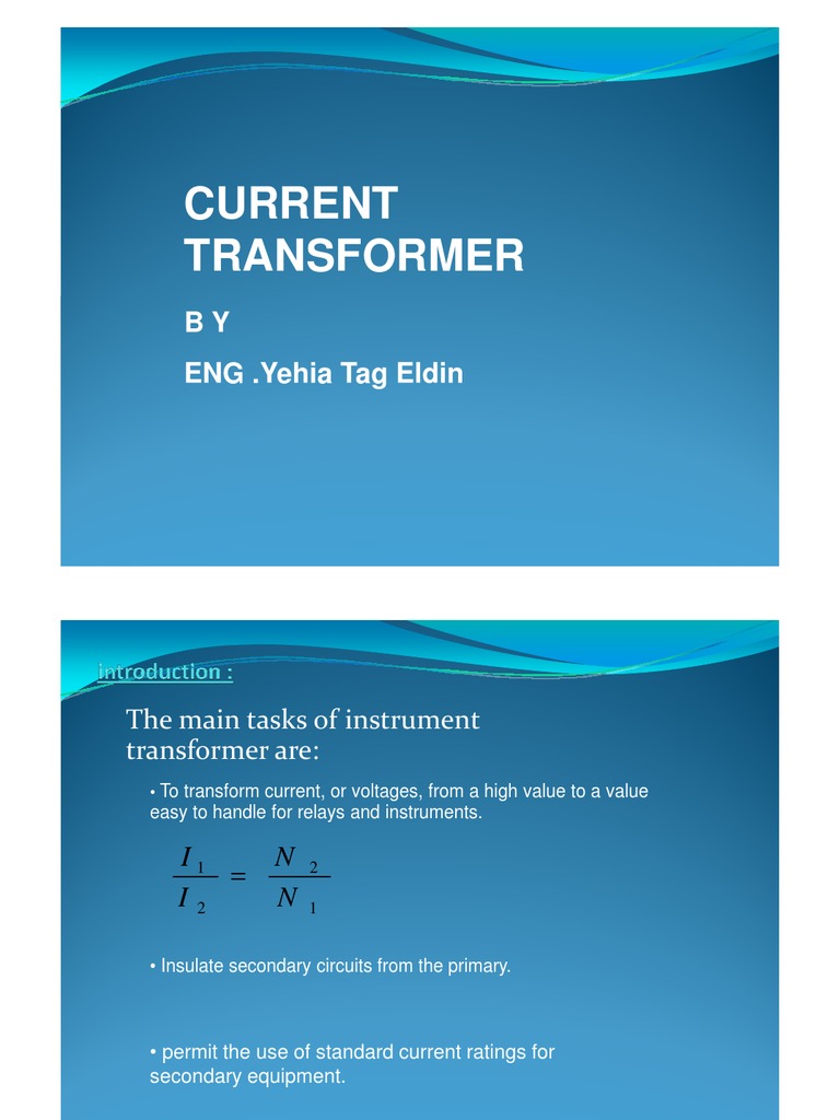 Current Transformer Slide | PDF | Transformer | Electrical Equipment