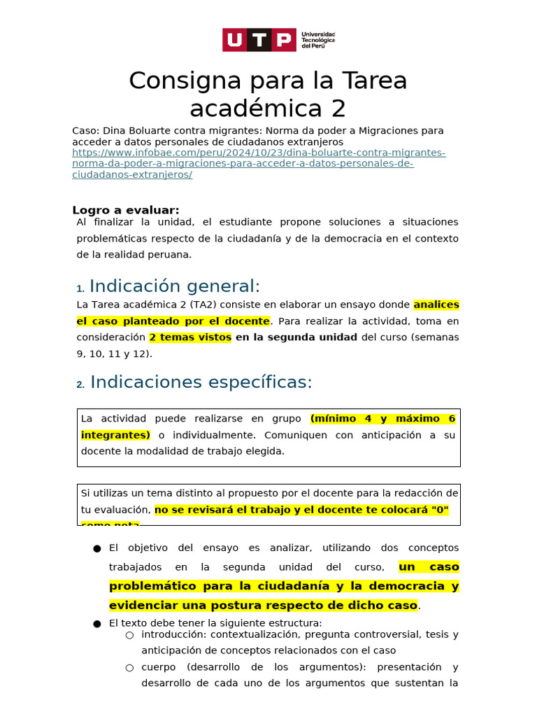 Consigna para La TA 2 - WWFSTW | PDF | Puntuación | Evaluación