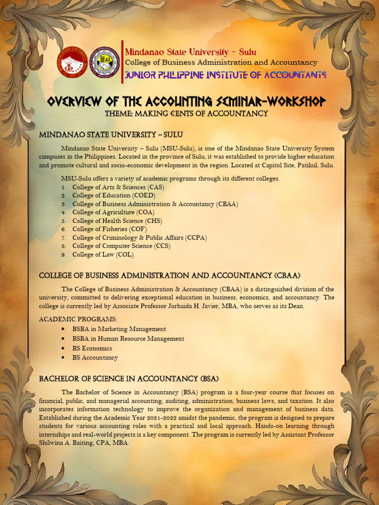 Overview of Accounting Seminar Workshop | PDF | Debits And Credits ...