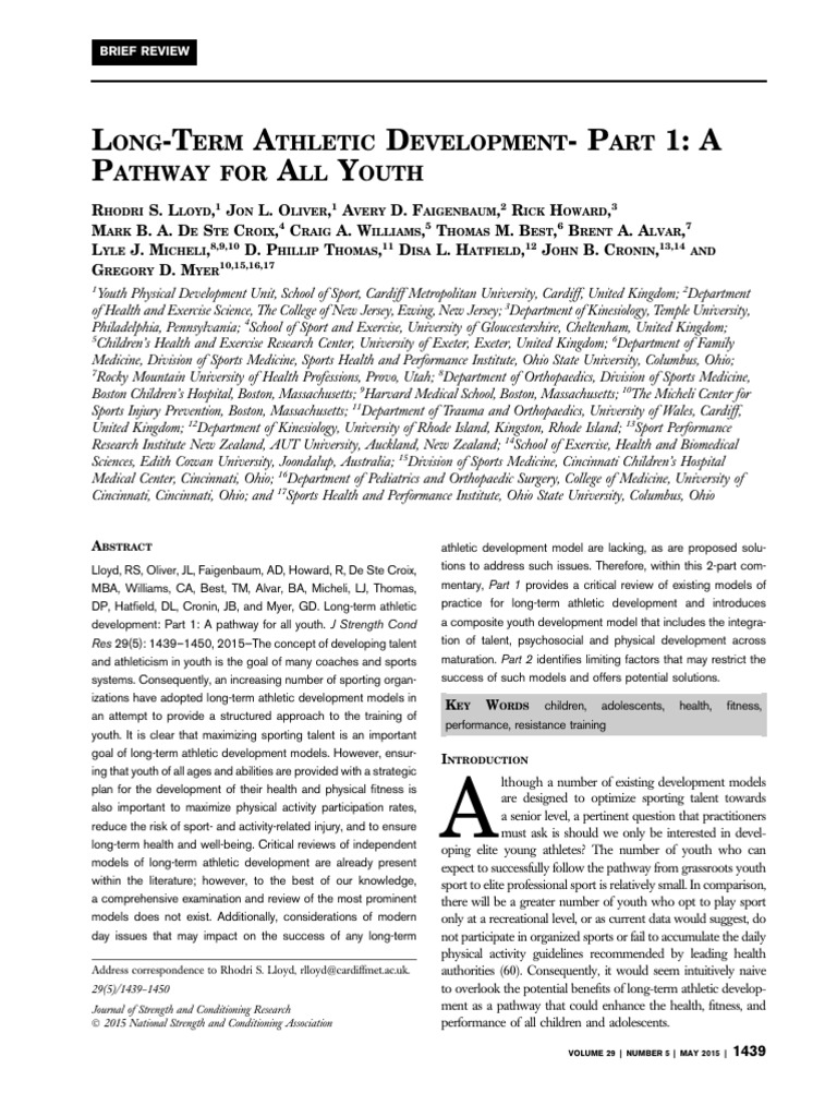 Long Term Athletic Development Part 1 A Pathway.36 | PDF | Physical ...