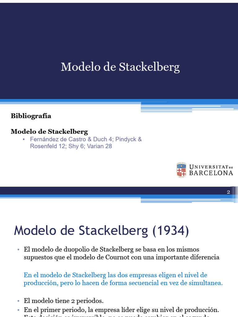 5.2 Model de Stackelberg | PDF | Negocios económicos | Microeconomía