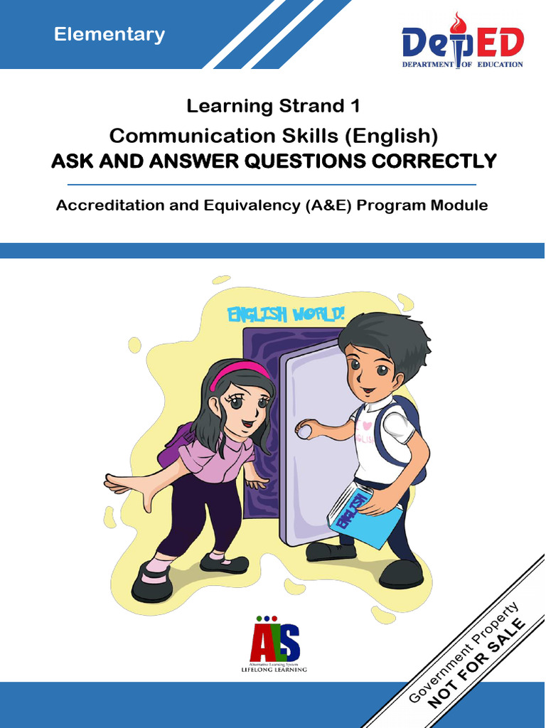 PDF FINAL LS1English Ask and Answer Questions | PDF | Question | Learning