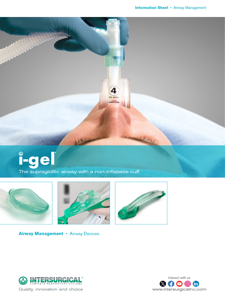 i-gel® Supraglottic Airway Overview | PDF | Clinical Medicine | Medical ...