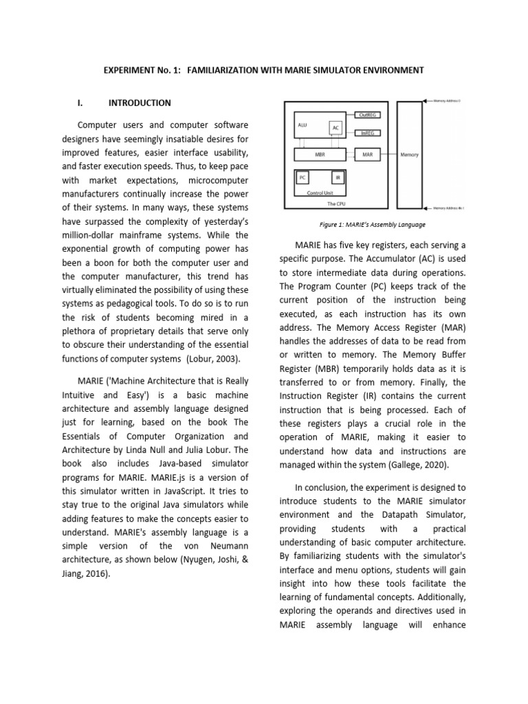Experiment 1 COM ARCH | PDF | Computer Program | Programming