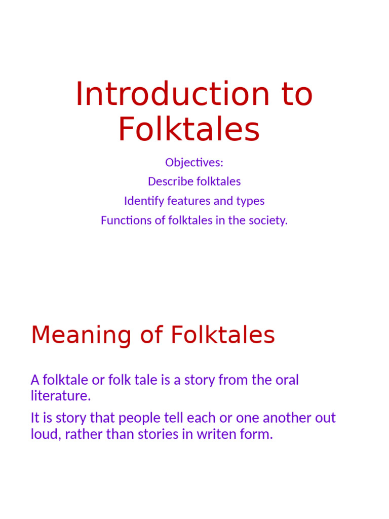 Introduction To Folktales | PDF