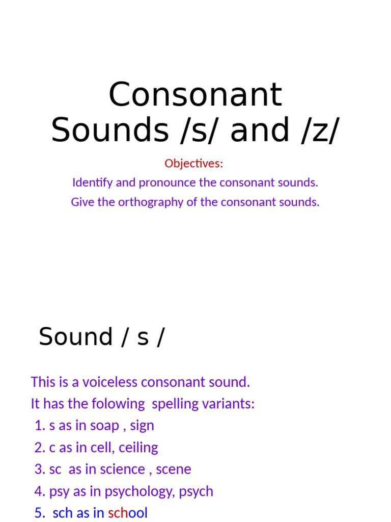 Sounds of S and Z | PDF