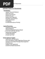 Aptitude Practice Plan Placement | PDF