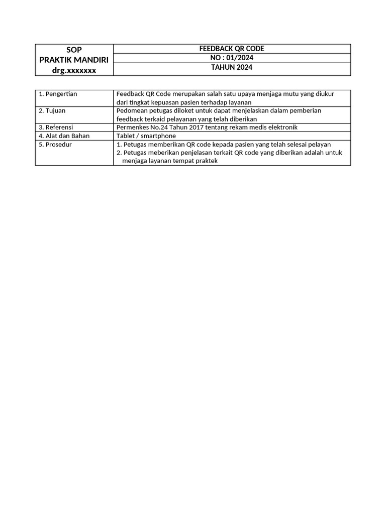 Feedback QR Code di Praktik Mandiri | PDF | Pengelolaan Keuangan & Uang