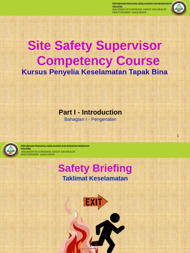 Part I - Introduction To OSH SSS Duties Tasks | PDF