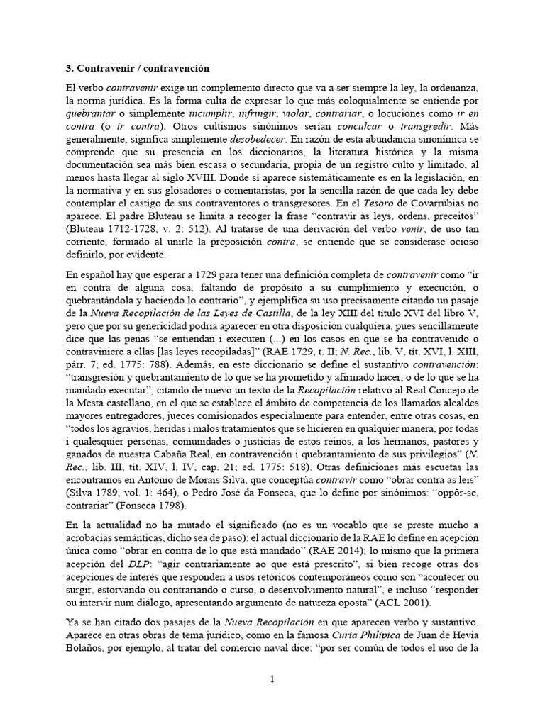 Contravenir, Contravención | PDF