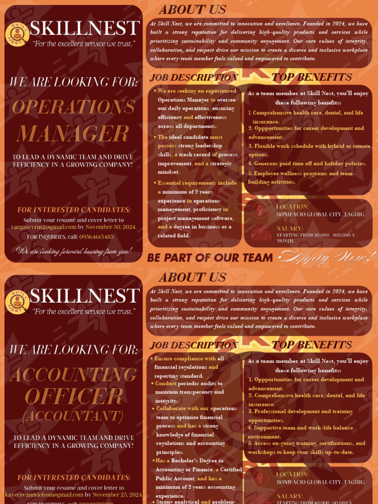 Job Advertisement - Skill Nest | PDF | Accounting | Business