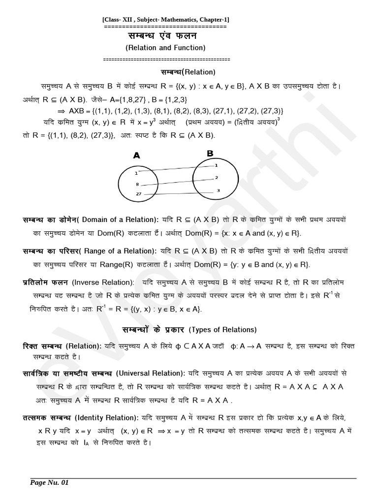 Chapter 1 Class 12 Maths | PDF | Mathematical Analysis | Mathematics