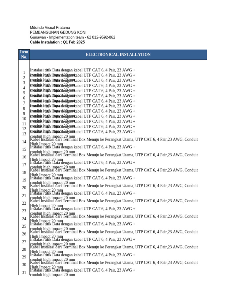 11W - Gedung KONI - Mitsindo Visual Pratama | PDF