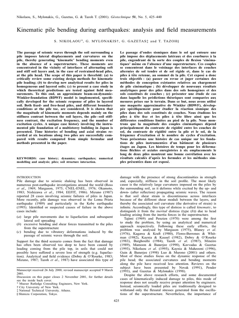 Mylonakis Et Al Kinematic Moments Geotechnique 2001 | PDF | Bending ...