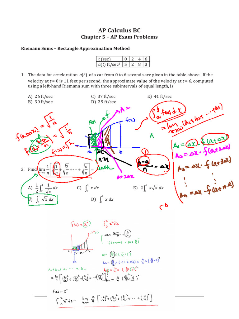 AP Review Integration 2 | PDF | Equations | Calculus