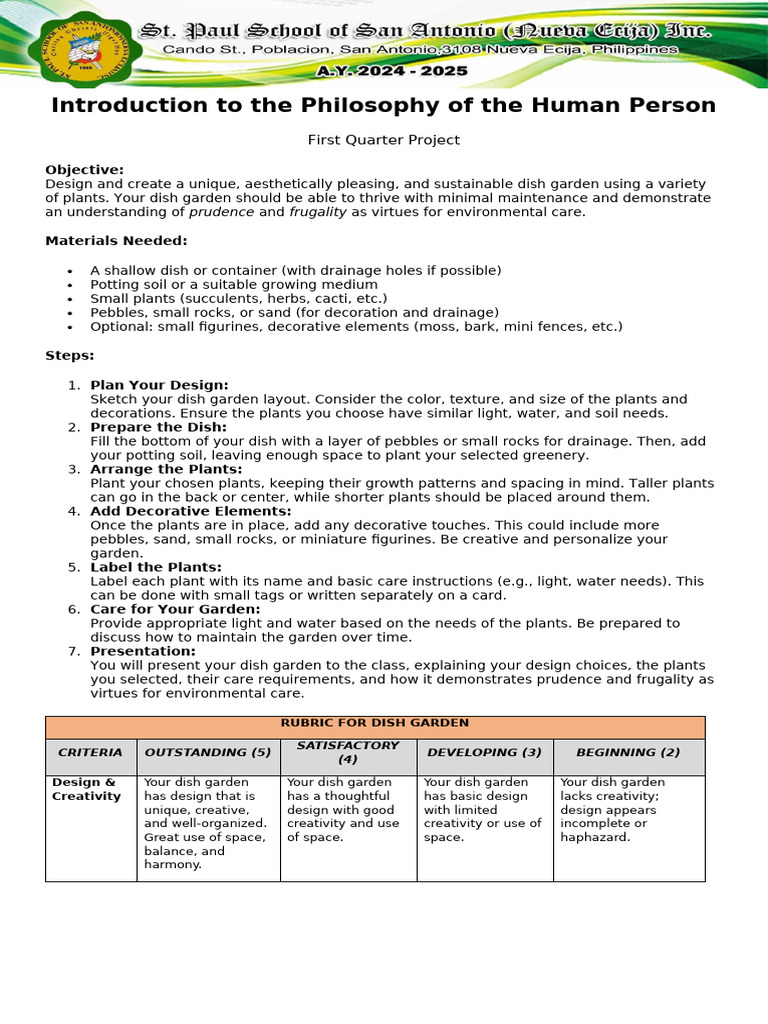 FIRST_QUARTER_PROJECT | PDF | Gardens | Horticulture