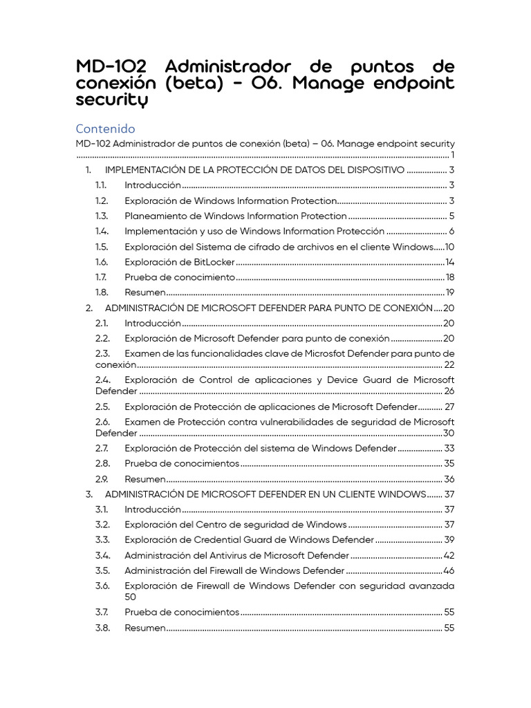MD-102 - 06.manage Endpoint Security | PDF | Archivo de computadora | Clave (criptografía)