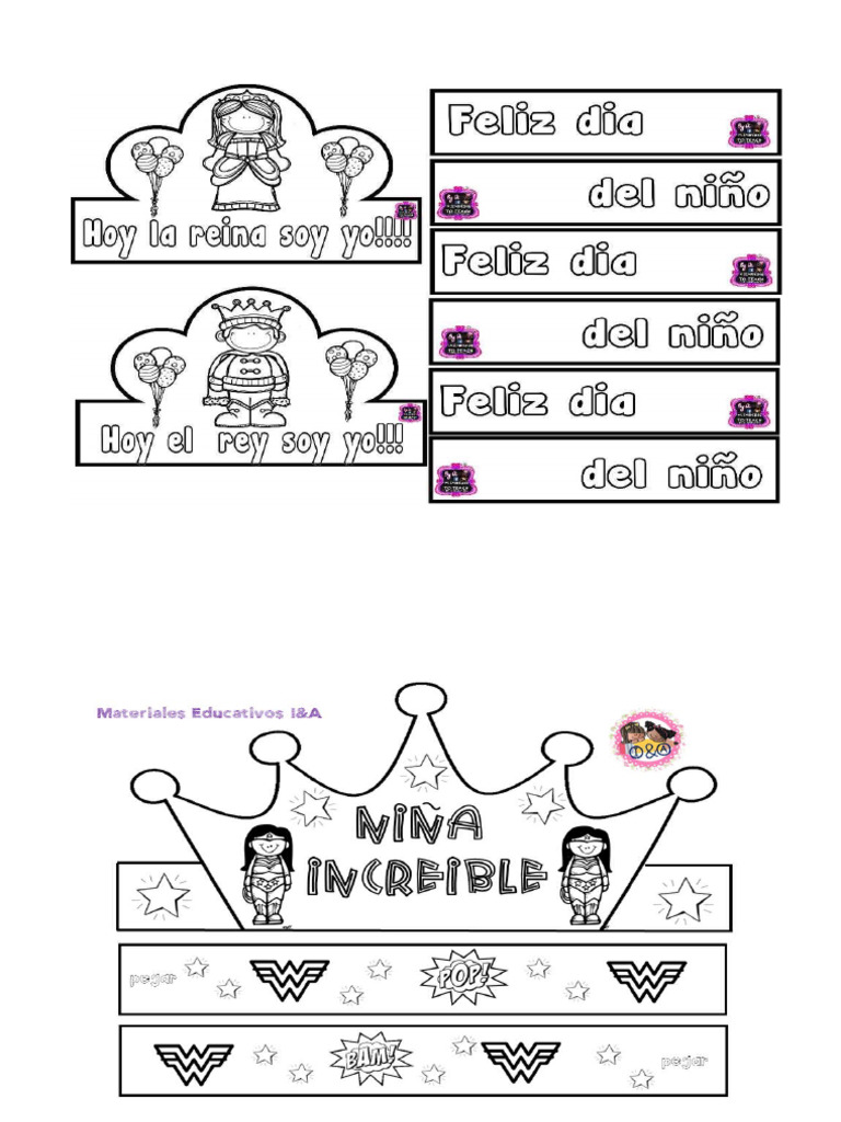Coronas dia del niño para imprimir | PDF