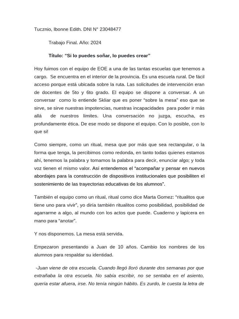 Gabinete Pedagógico Interdisciplinario - Tucznio, Ibonne Edith TF ...