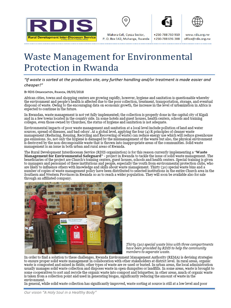 Waste Management For Environmental Protection in Rwanda | PDF | Waste ...