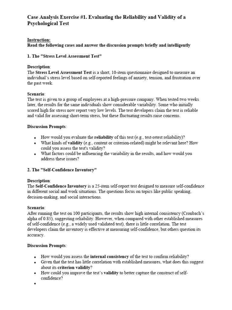 Evaluating Psychological Test Reliability & Validity | PDF | Validity ...