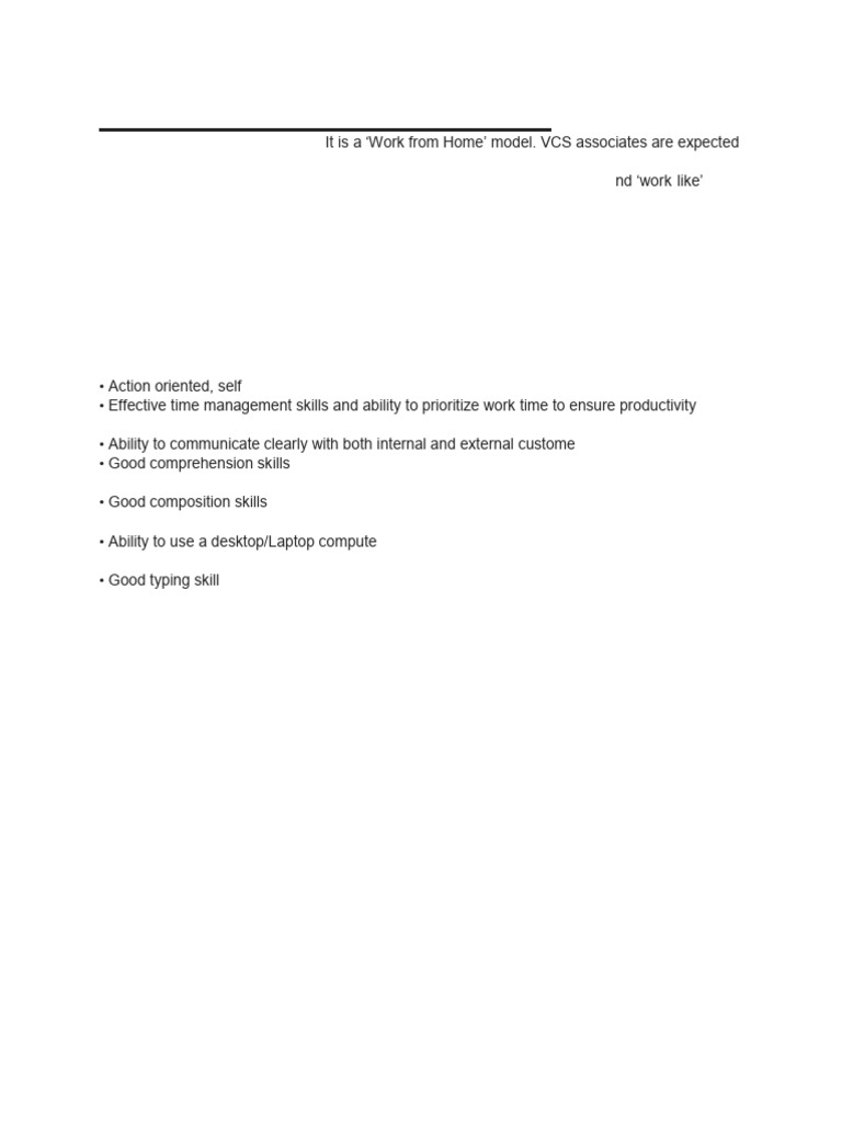 Amazon VCS - Work From Home | PDF