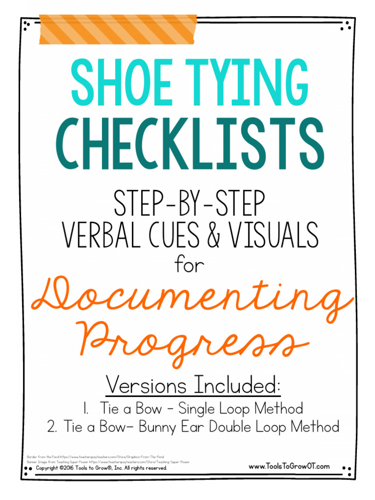 3a4 - Shoe Tying Checklists | PDF