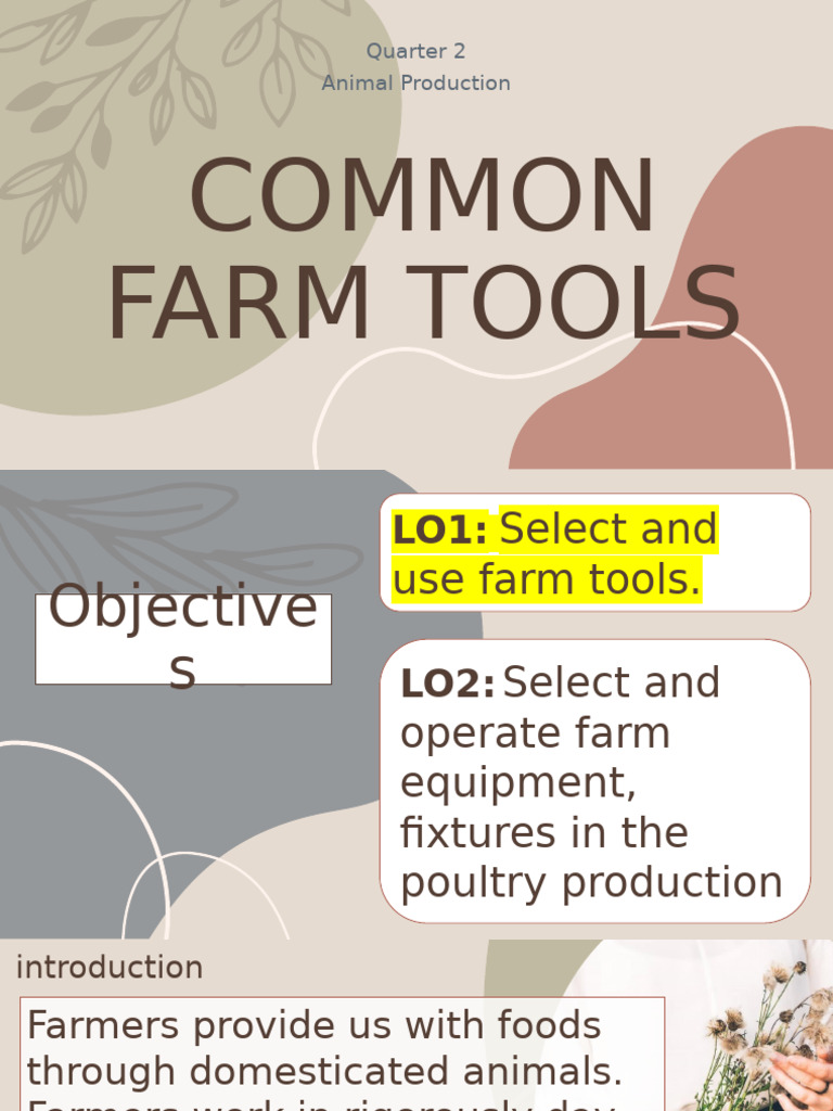 Common Farm Tools and Equipment | PDF | Chicken | Agriculture
