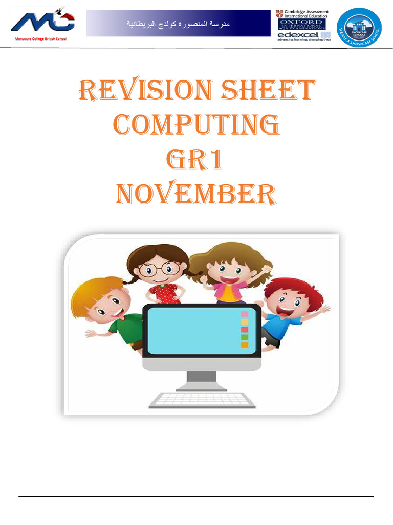 Revision Sheet 1 (Grade1) November Answers | PDF | Computer Hardware ...