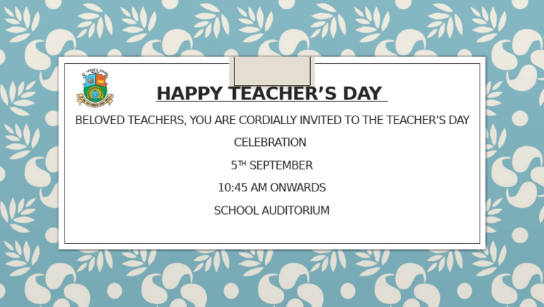 Happy Teachers Day | PDF