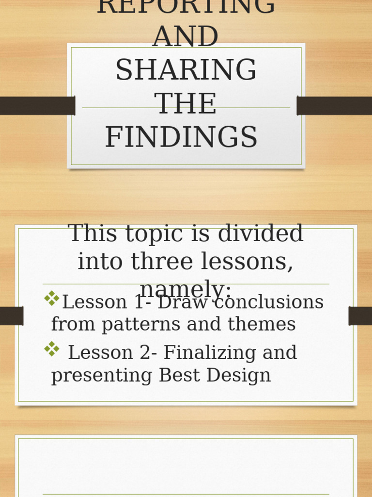 REPORTING-AND-SHARING-THE-FINDINGS | PDF | Methodology | Analysis